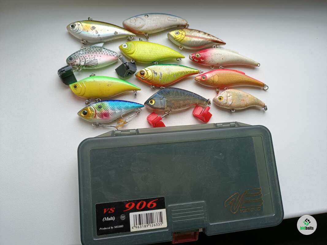 Аукцион набор вибов Daiwa,Ryobi,Tiemco,MannS и др.в коробке MEIHO ...