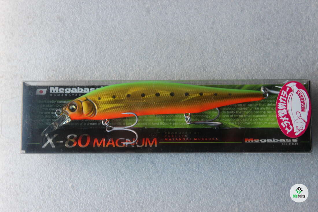 Купить Megabass X-80 Magnum (цвет GG Hirame Lime Gold) по цене 1790 руб.