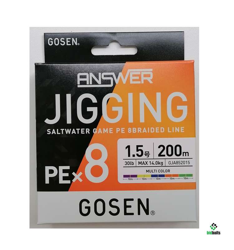 Купить плетёный шнур GOSEN ANSWER JIGGING PE X8 # 1.5 (14 кг) 30 lb 200m по цене 1700 руб.
