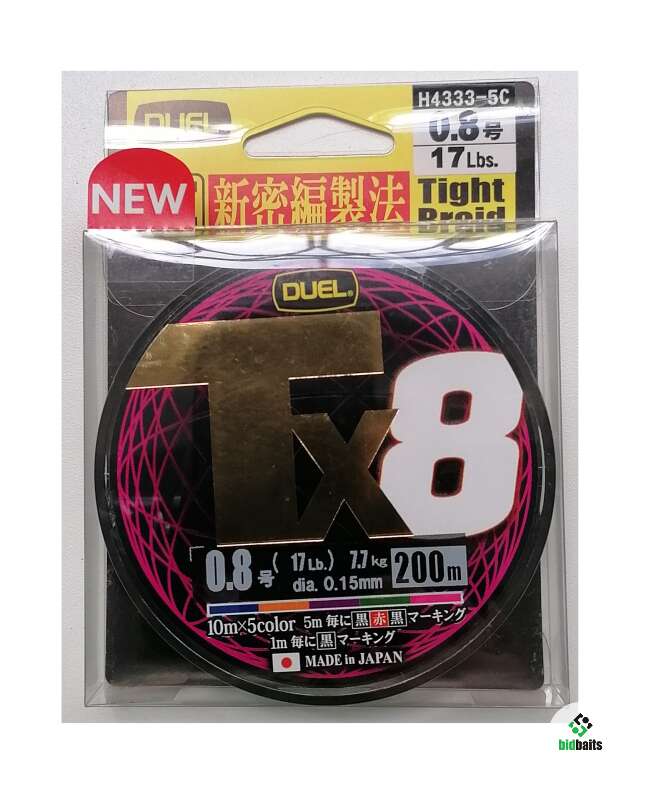 Купить NEW! шнур DUEL Tx8 200m #0.8 (17lb) по цене 2300 руб.