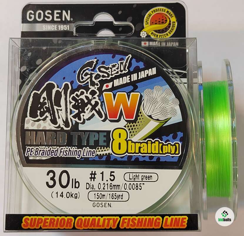 Купить GOSEN Hard Type W8 Braid[ply] PE 150m - #1.5 со скидкой по цене 1990 руб.