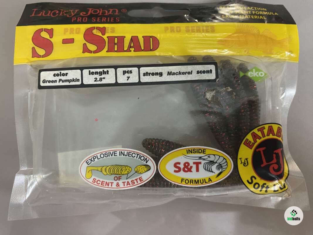 Купить Силикон Lucky John S-Shad 2.8” #Green Pumpkin со скидкой по цене ...