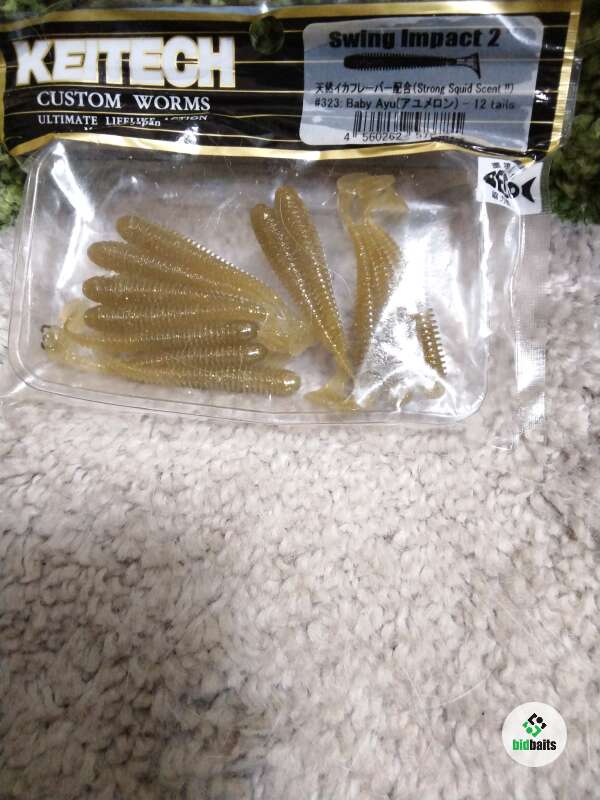 Купить Силиконовые приманки KEITECH CUSTOM WORMS Swing Impact 2" (# 323:Baby Ayu-12 tails.) Made ...