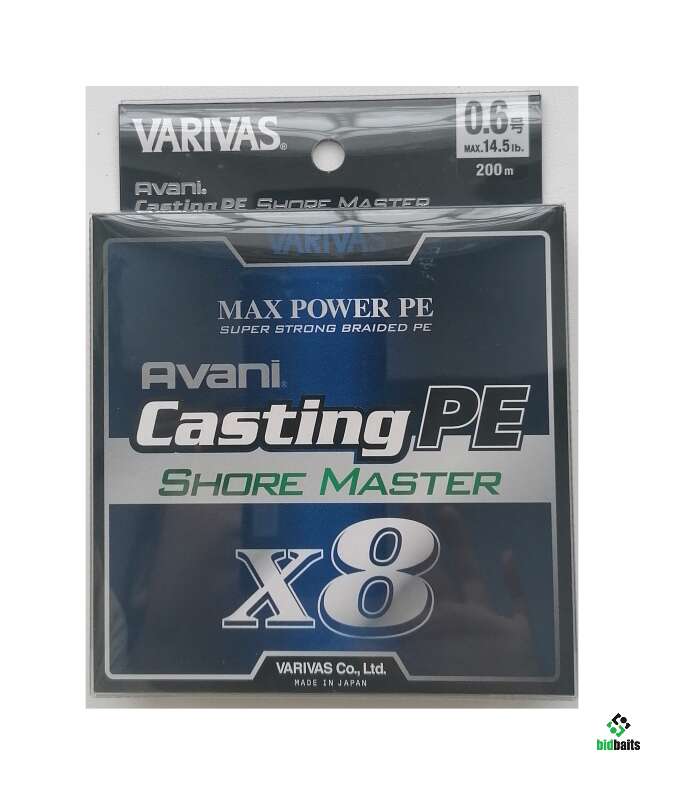 Купить плетёный шнур VARIVAS AVANI Casting MAX POWER PE Shore Master X8 #0.6 (14.5lb) 200м по ...